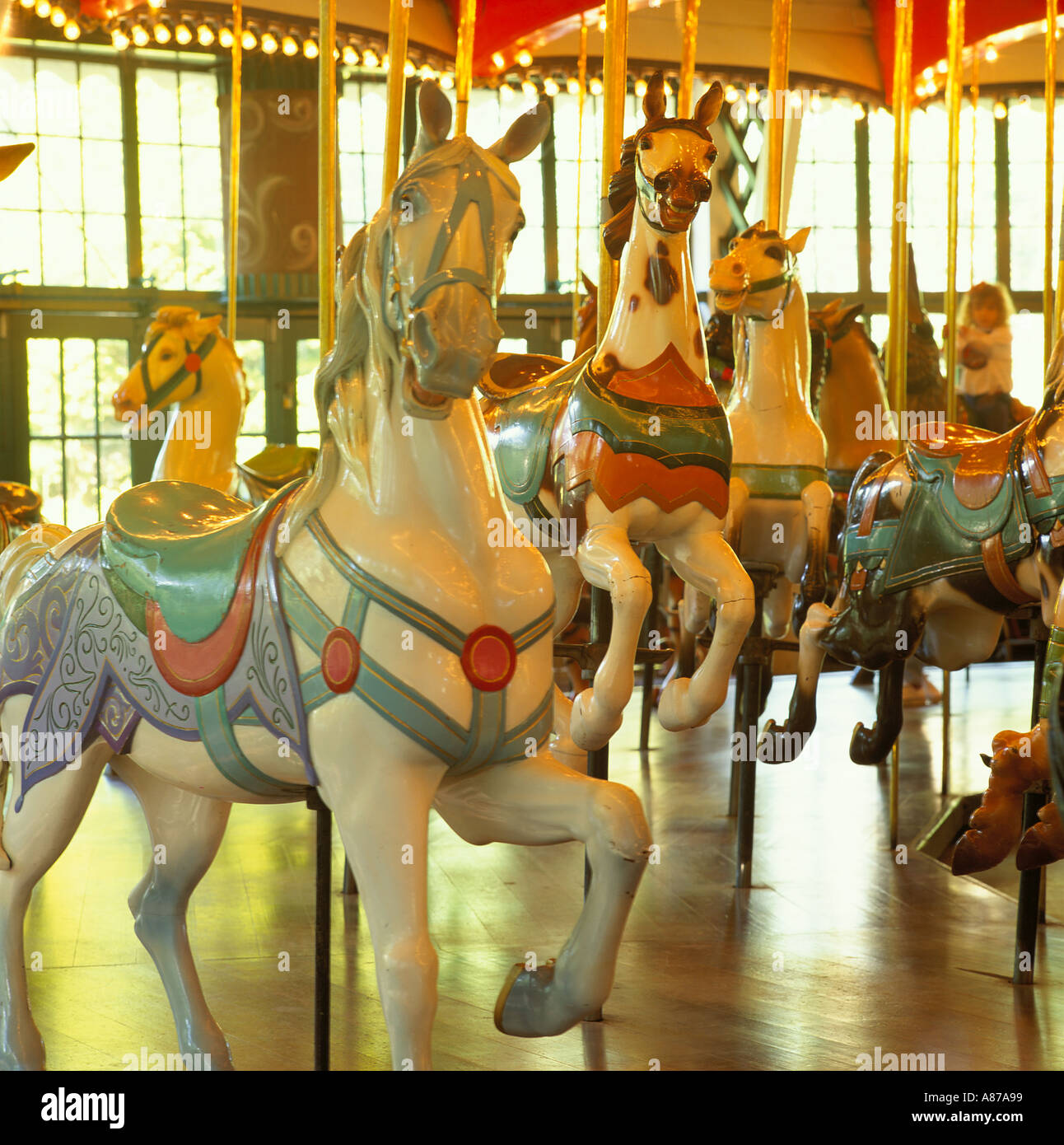 White merry go round hi-res stock photography and images - Alamy