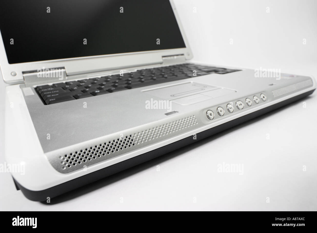 Open laptop notebook computer on white background Stock Photo - Alamy