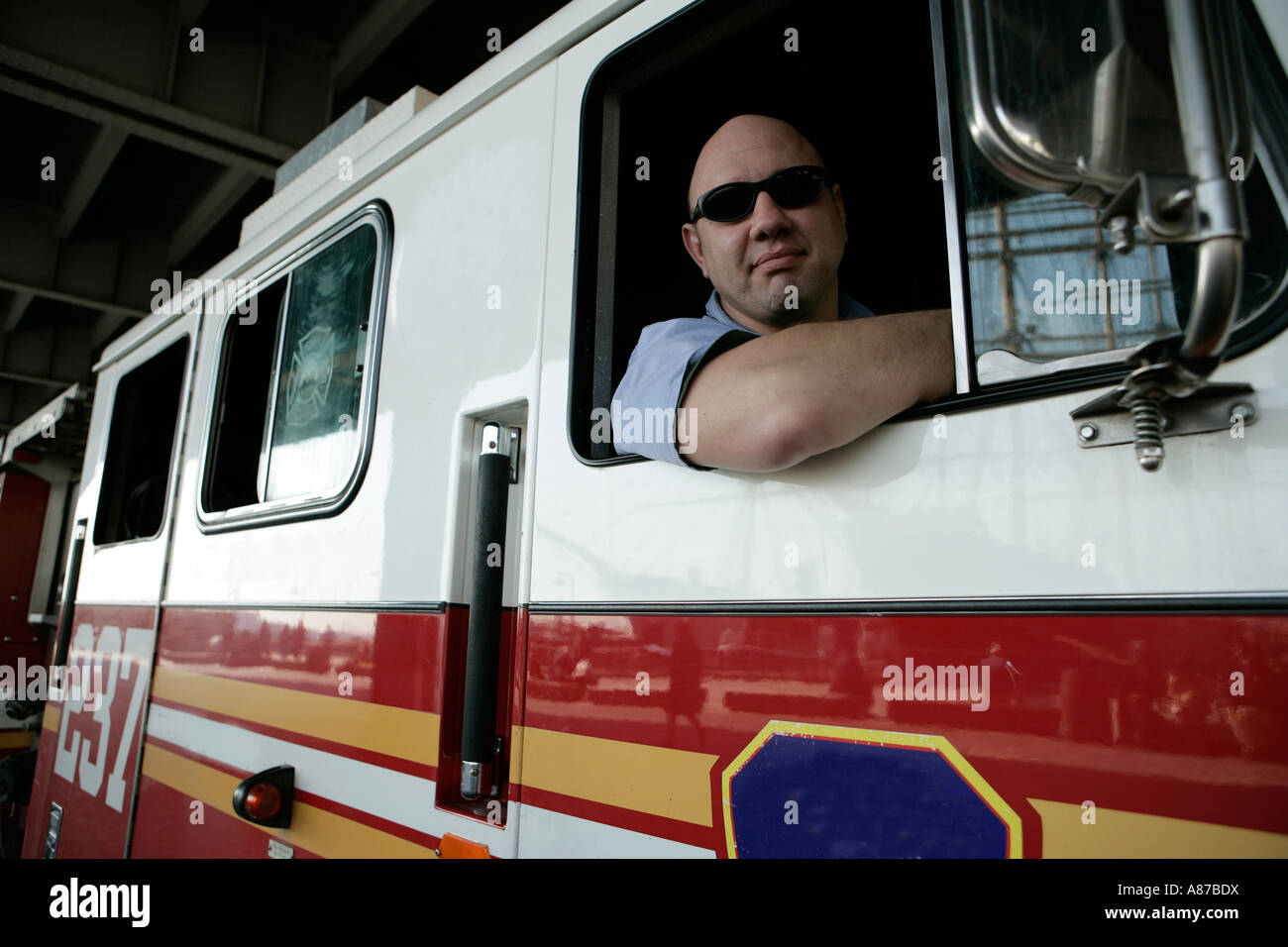 Bald fireman hi-res stock photography and images - Alamy