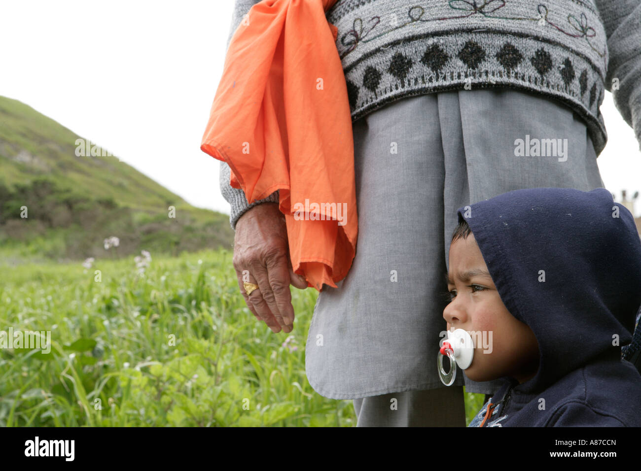 Mid torso of a man with a child Stock Photo - Alamy
