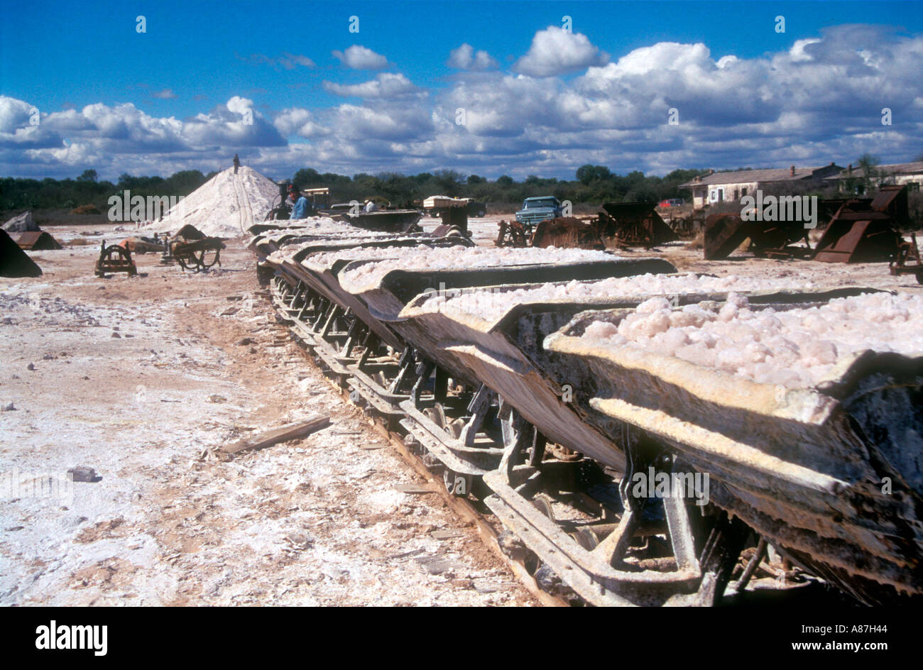 Railway and train at a salt exploitation Stock Photo - Alamy