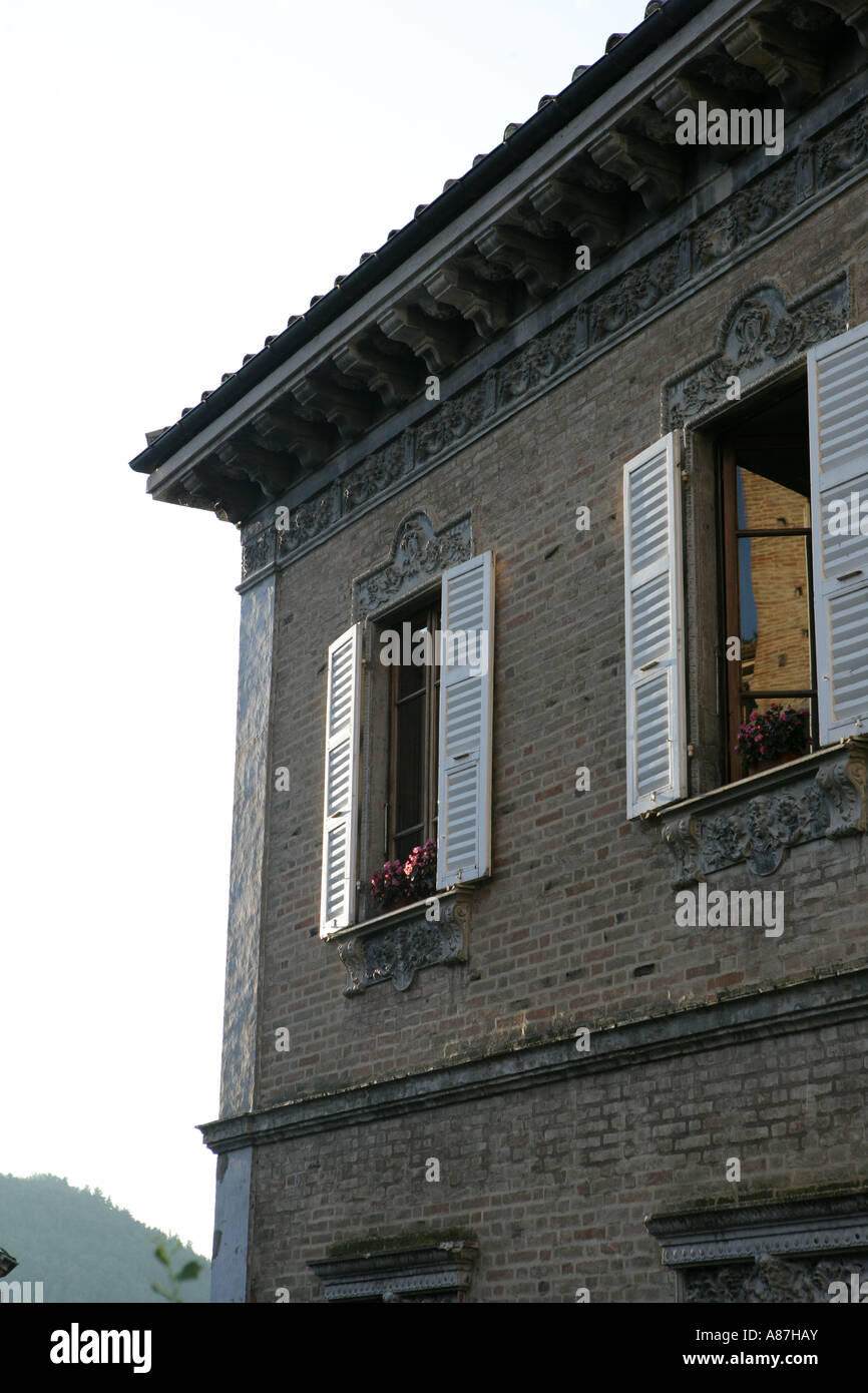 Building with windows open, low angle view Stock Photo - Alamy