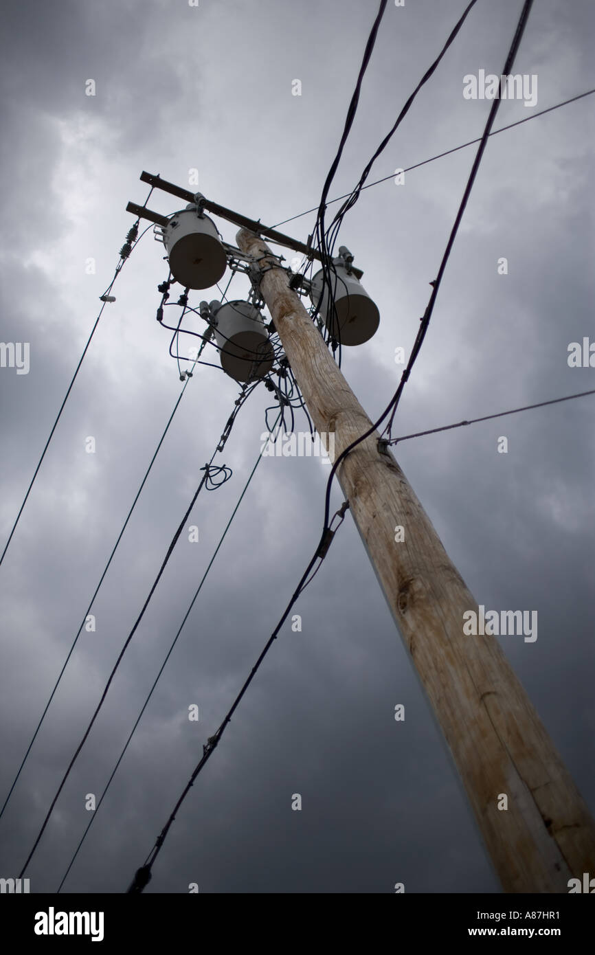 Power Lines and Phone pole Stock Photo - Alamy