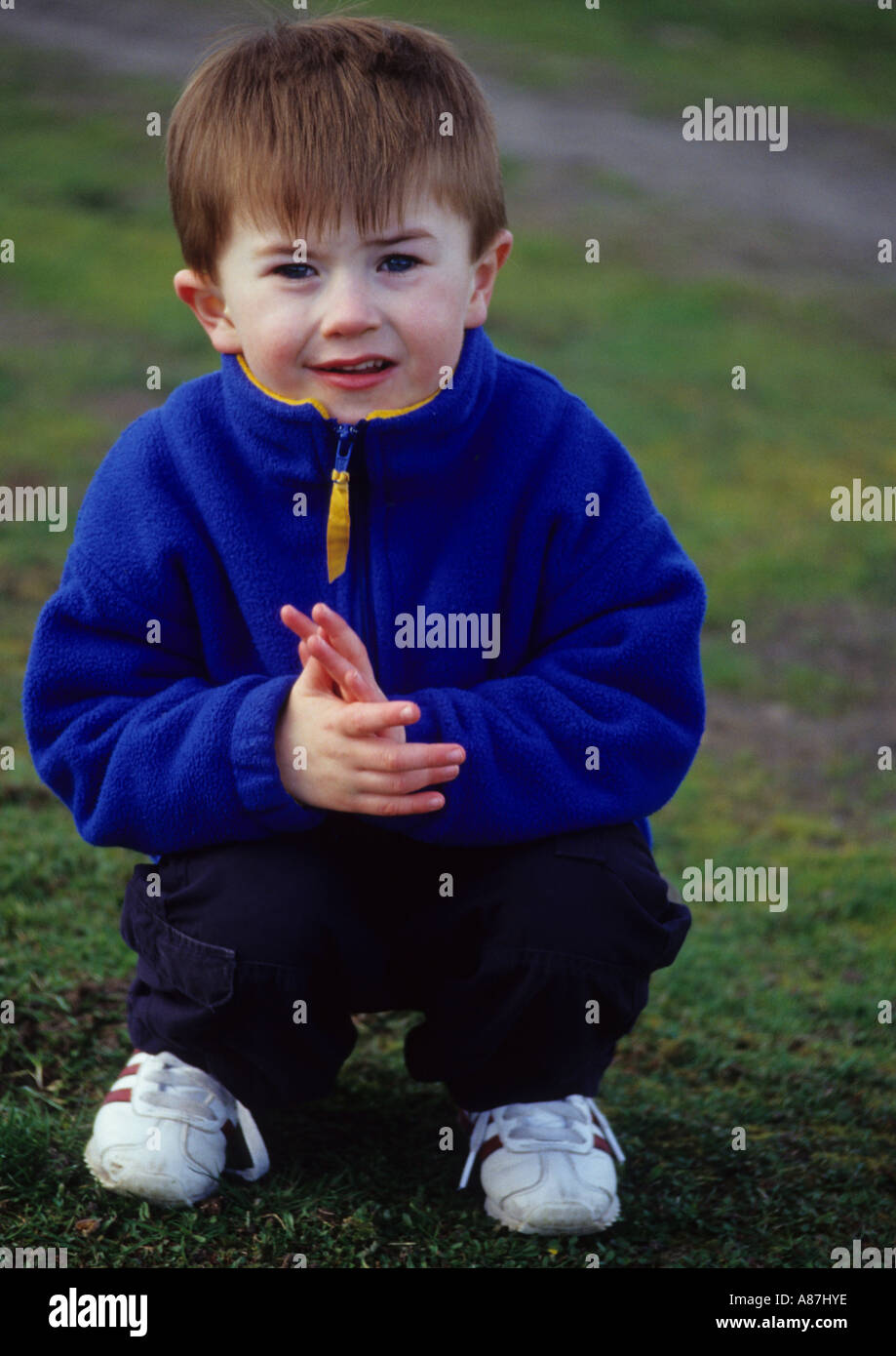 Portrait Of Young Boy Outside in the Uk Stock Photo - Alamy