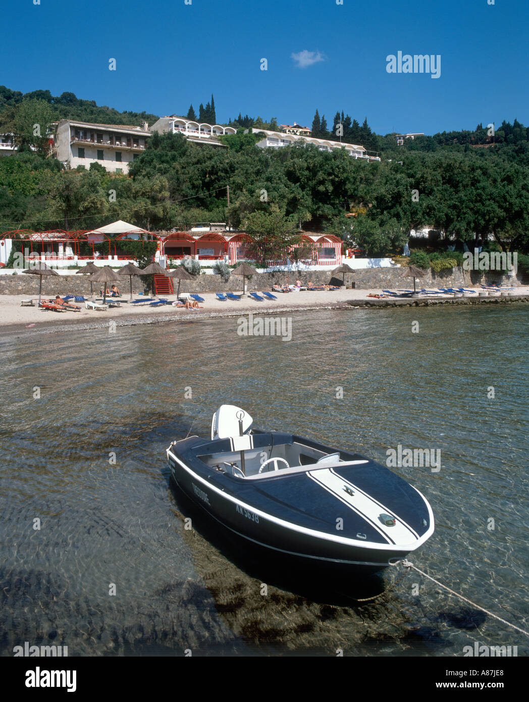 Small Beach at Perama outside the Aelos Beach Hotel, Corfu, Kerkyra ...