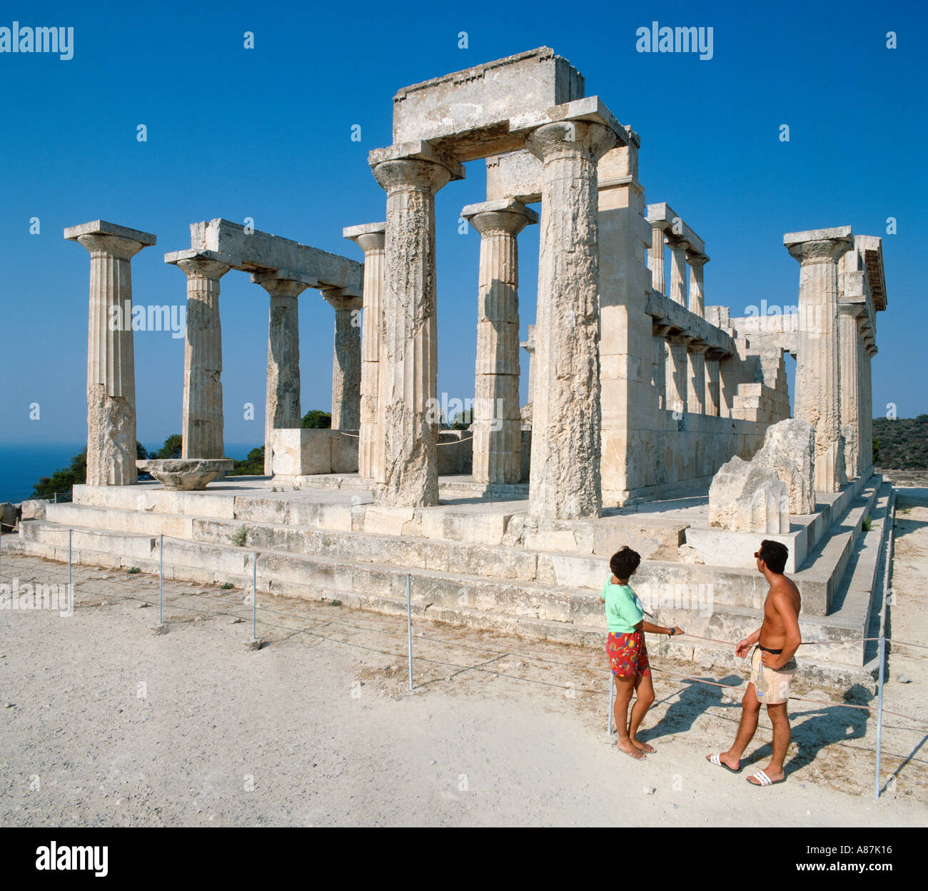 Ruins of the Temple of Afea, Aegina, Saronic Islands, Greece Stock ...