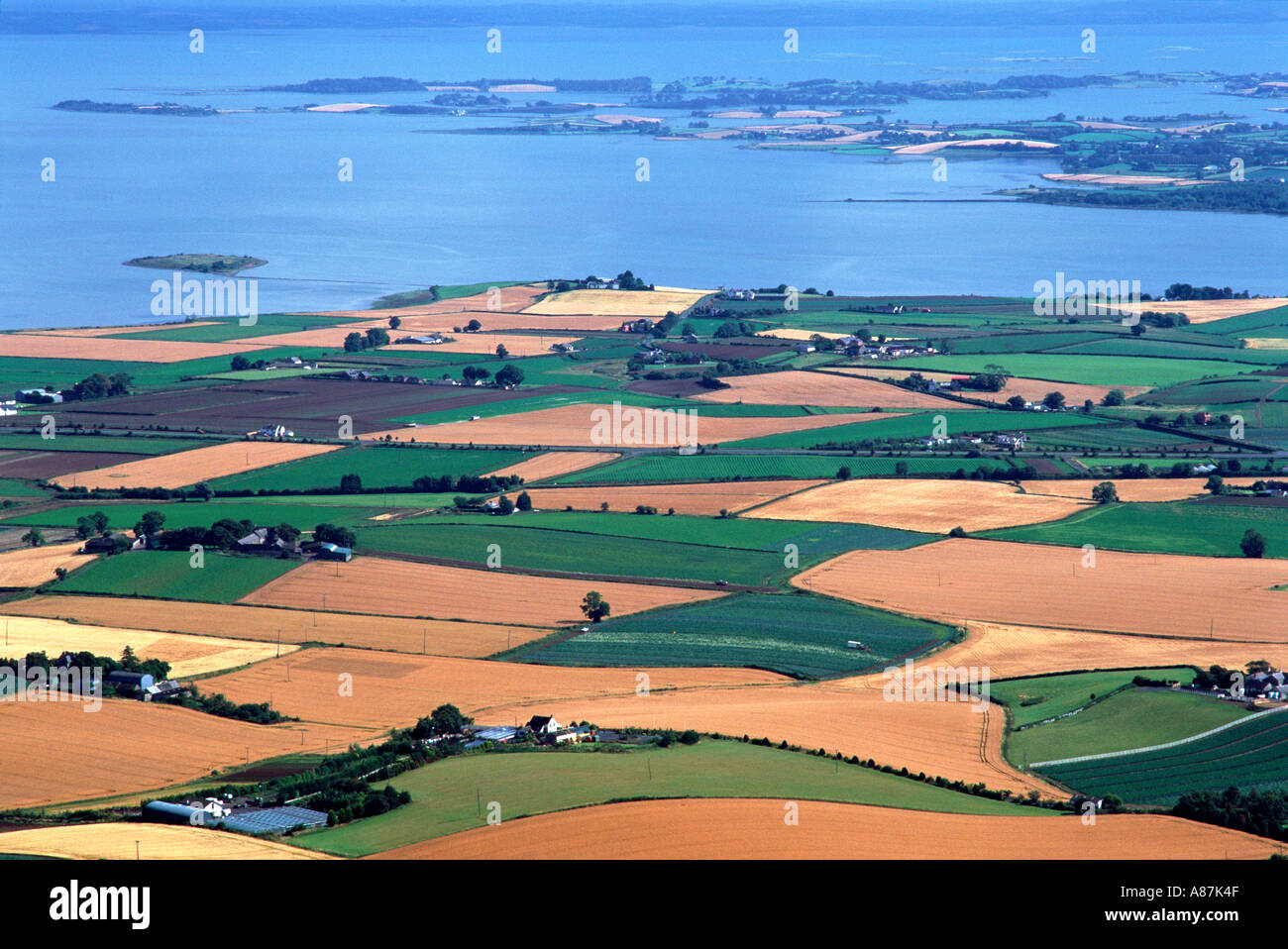 Aerial of fields near Scrabo Tower Newtownards County Down Northern ...