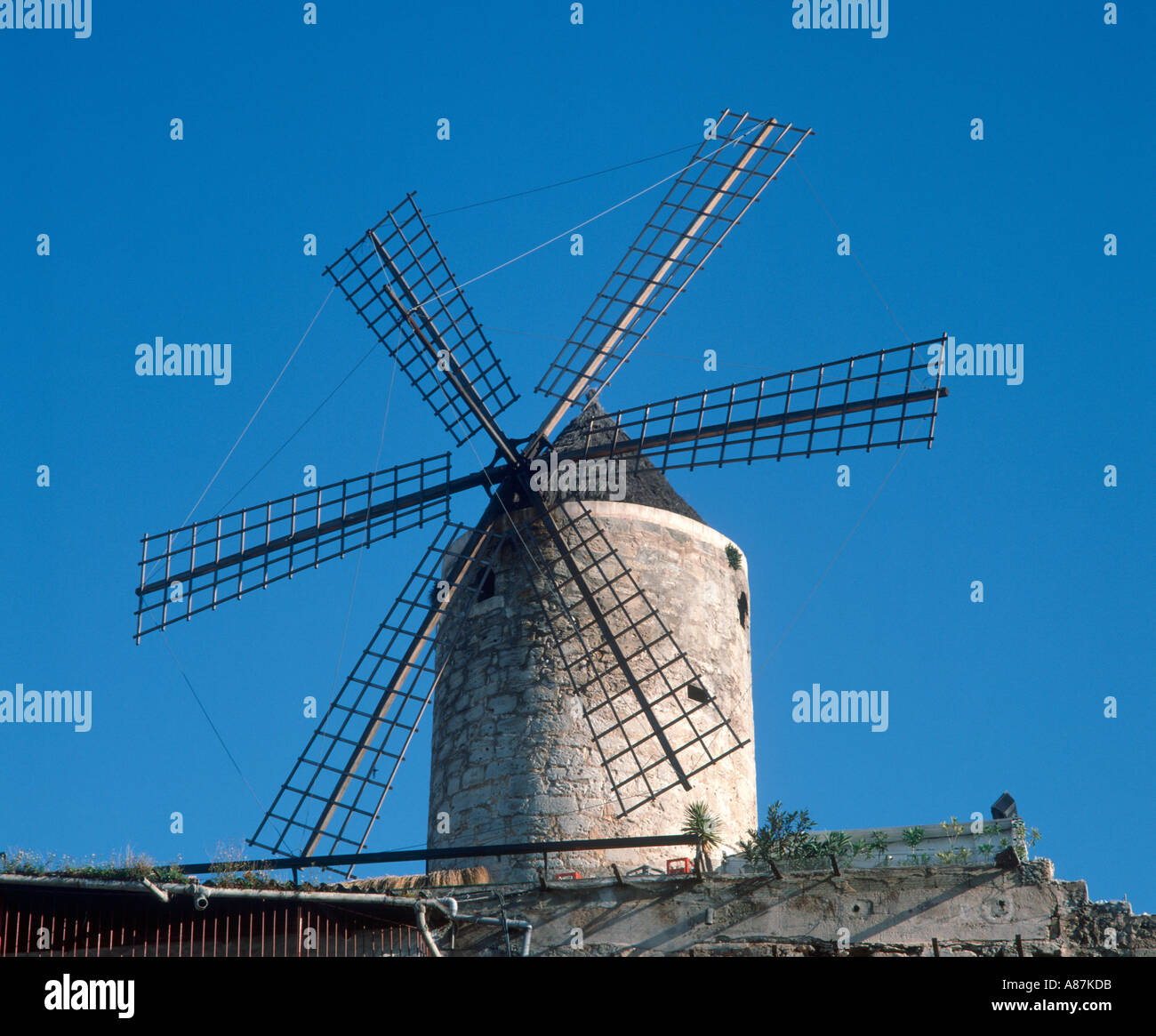Windmill just outside the city of Palma, Mallorca, Spain Stock Photo ...