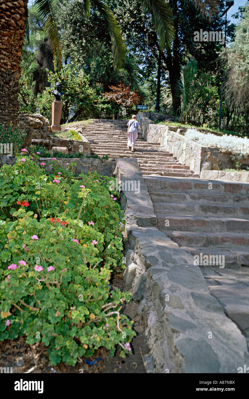 Steps ascending Cerro San Cristóbal in Santiago Chile Stock Photo - Alamy
