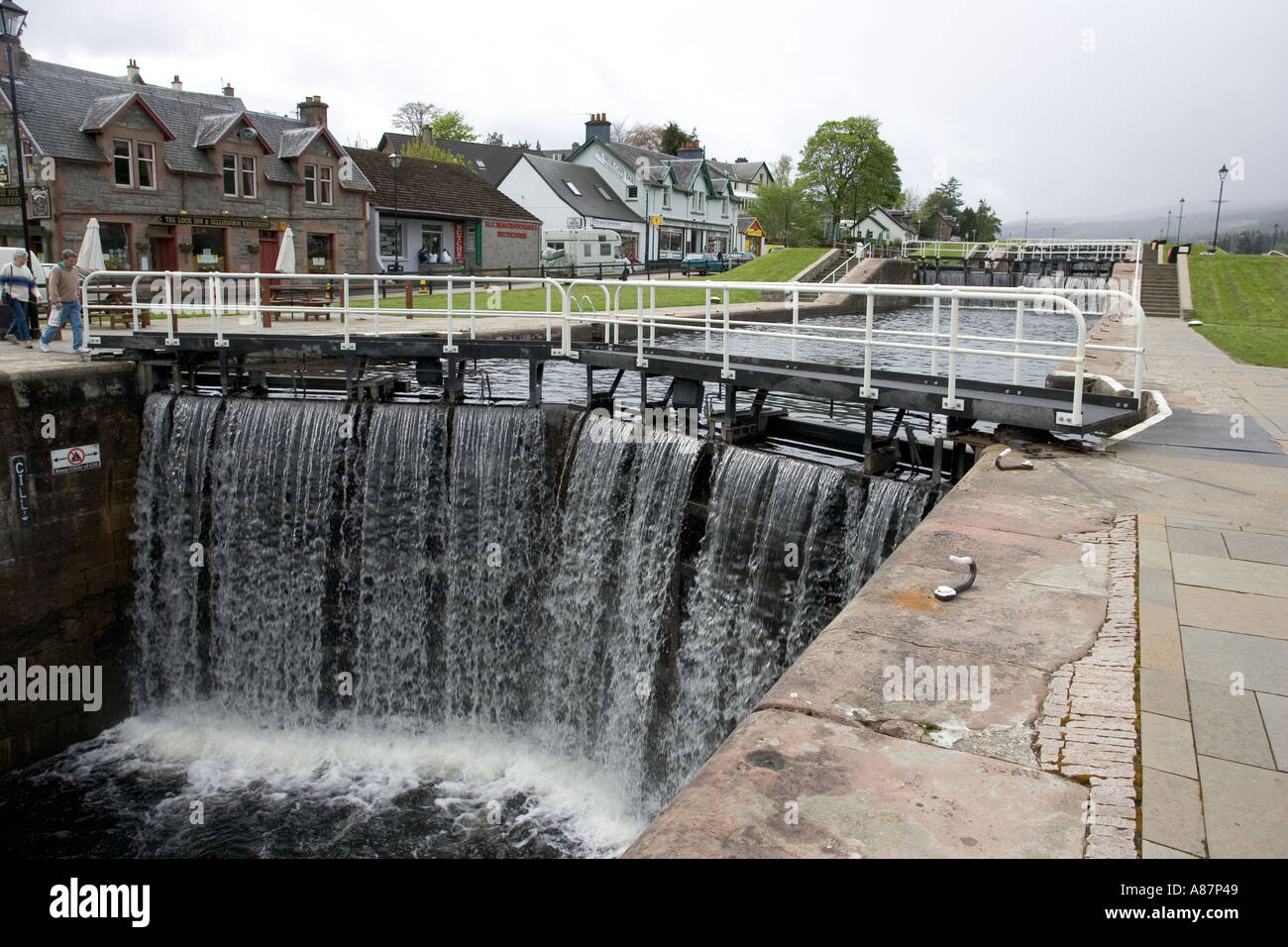 Locks on Caledonian Canal near Fort Augustus Scotland Stock Photo - Alamy
