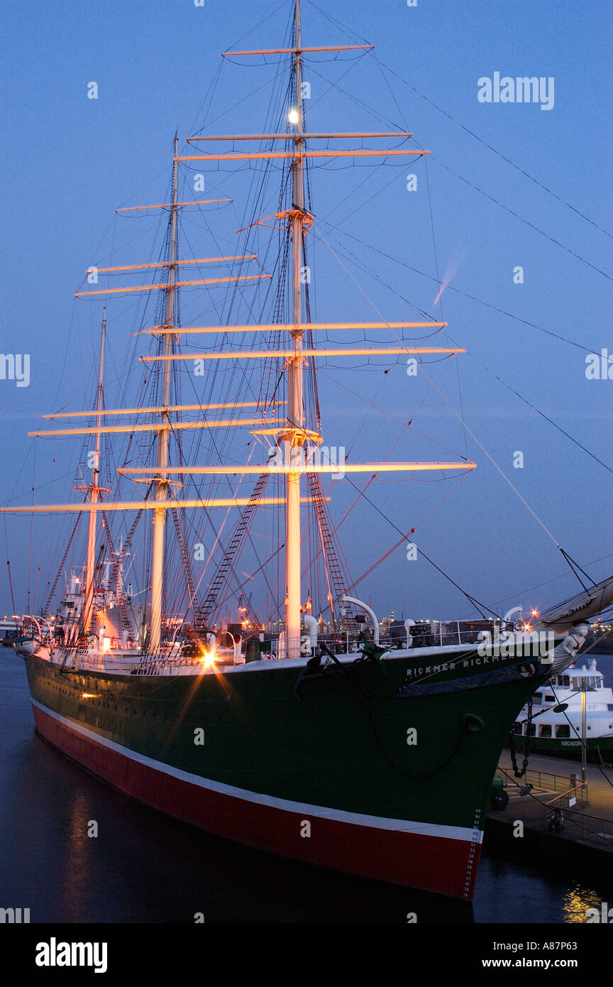Museumship Rickmer Rickmers Port of Hamburg Stock Photo - Alamy