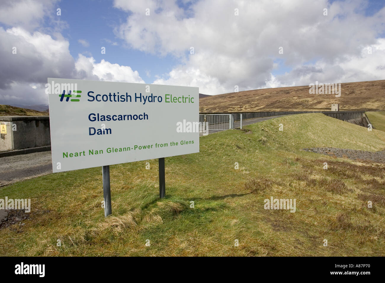Information Board Glascarnoch Dam Scottish Hydro Electric near Garve ...