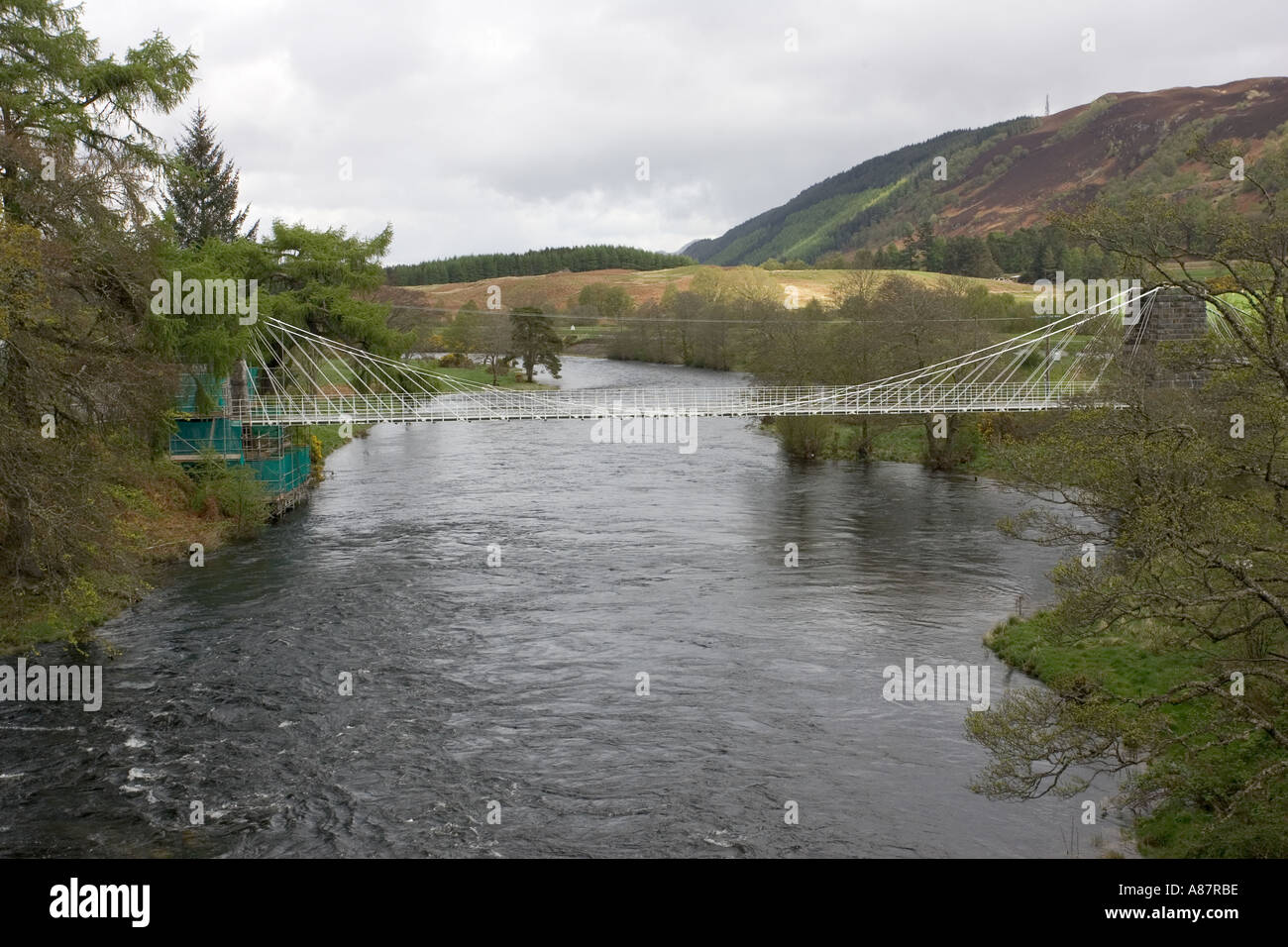 Bridge of Oich suspension bridge near Fort Augustus Scotland UK Stock ...