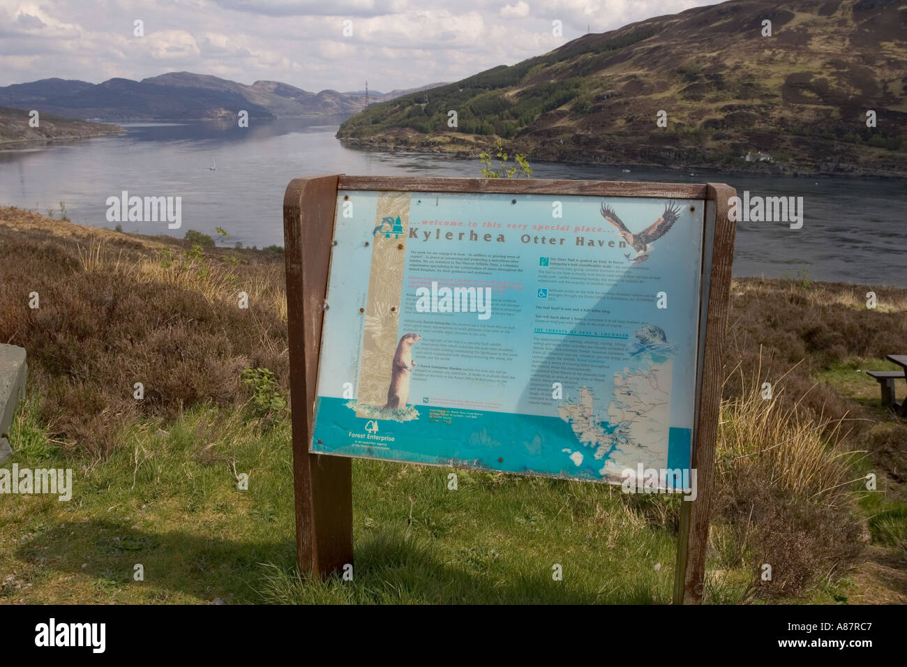 Signboard Otter haven Kylerhea Isle of Skye Scotland Stock Photo - Alamy