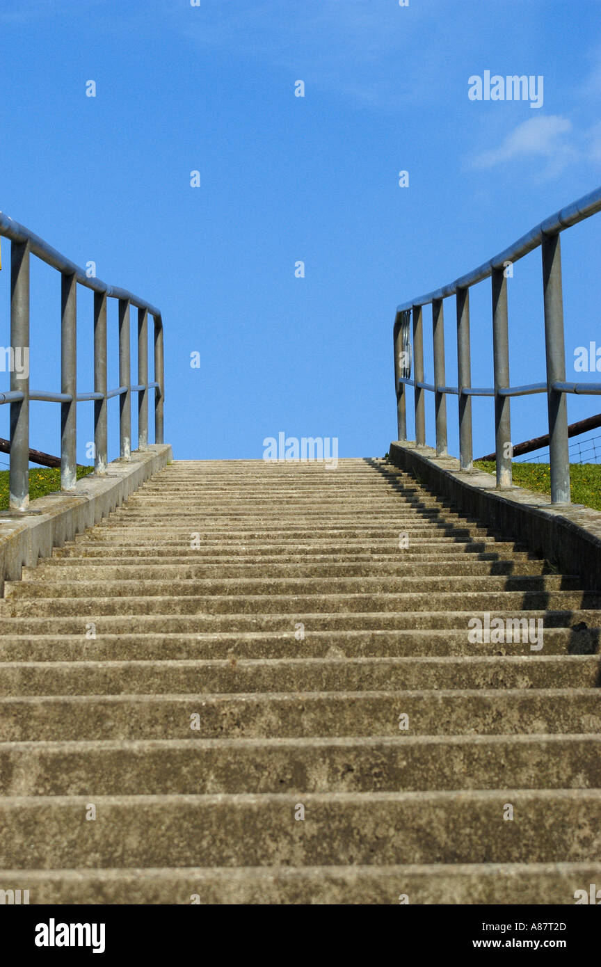 stairway with railing left and right Stock Photo - Alamy