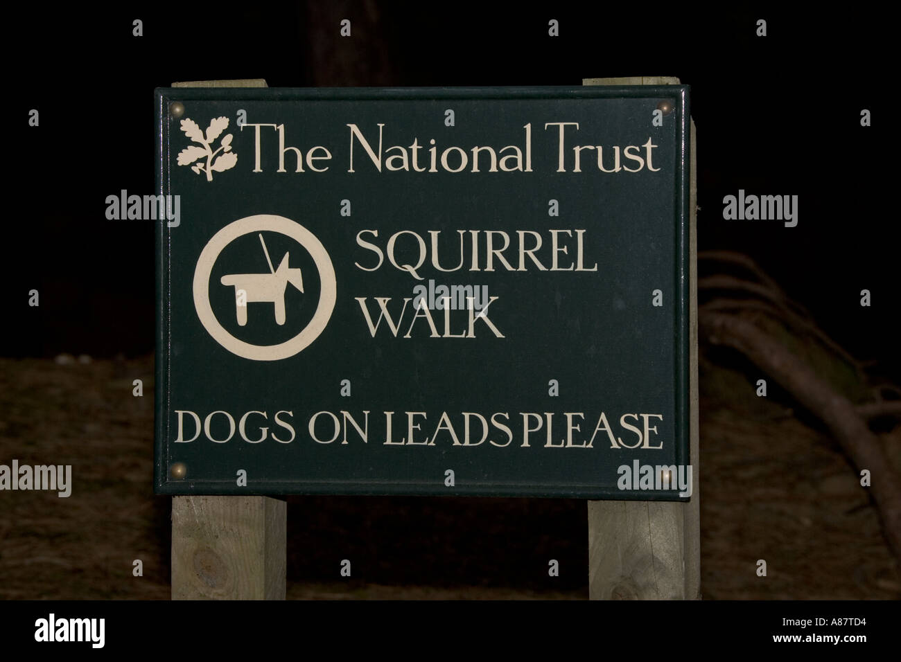 Signboard for red squirrel walk Formby Nature Reserve UK Stock Photo ...