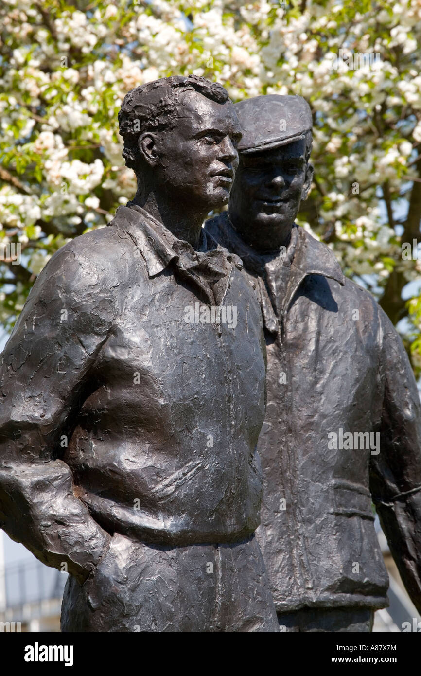 The Mike Hawthorn and Lofty England memorial sculptures at Goodwood ...