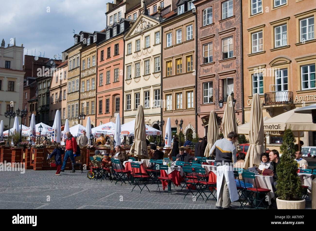 Open air restaurants in Old Market Square Warsaw Mazowieckie Poland ...