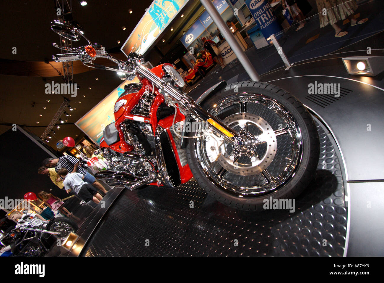 EXOTIC CAR AND MOTOR BIKE AT A MOTOR SHOW BAPDB6573 Stock Photo - Alamy