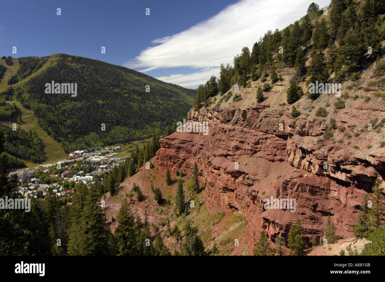 Colorado Telluride Scenic view from Jug Wiebie trail of the the red ...