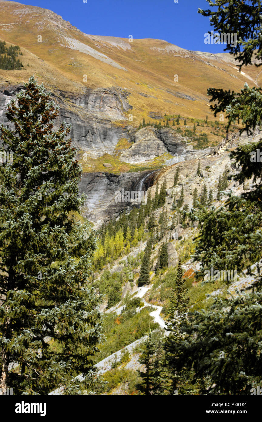 Colorado Telluride Scenic view of the landscape from above town during ...