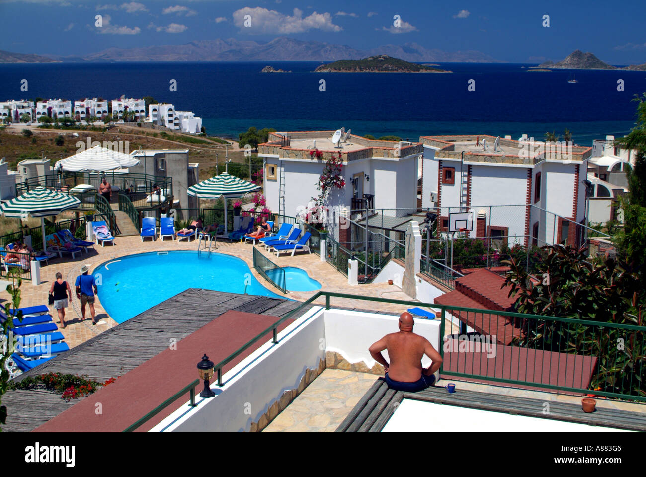 Kos seen from Turgutreis Turkey Stock Photo - Alamy