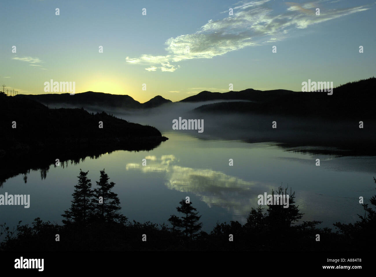 sunrise over pond Stock Photo - Alamy