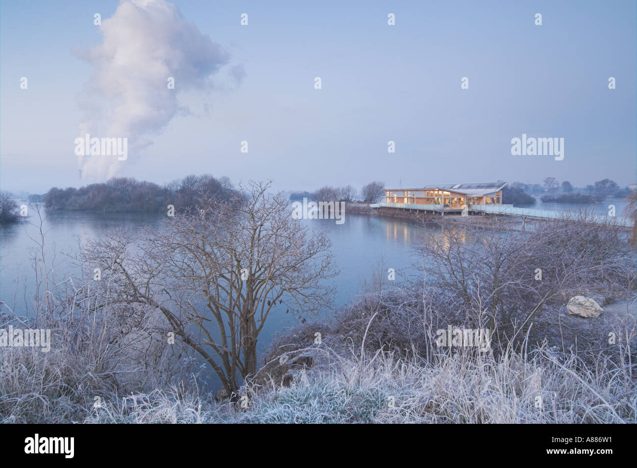 Ratcliffe on Soar power station at dawn on a cold frosty morning ...