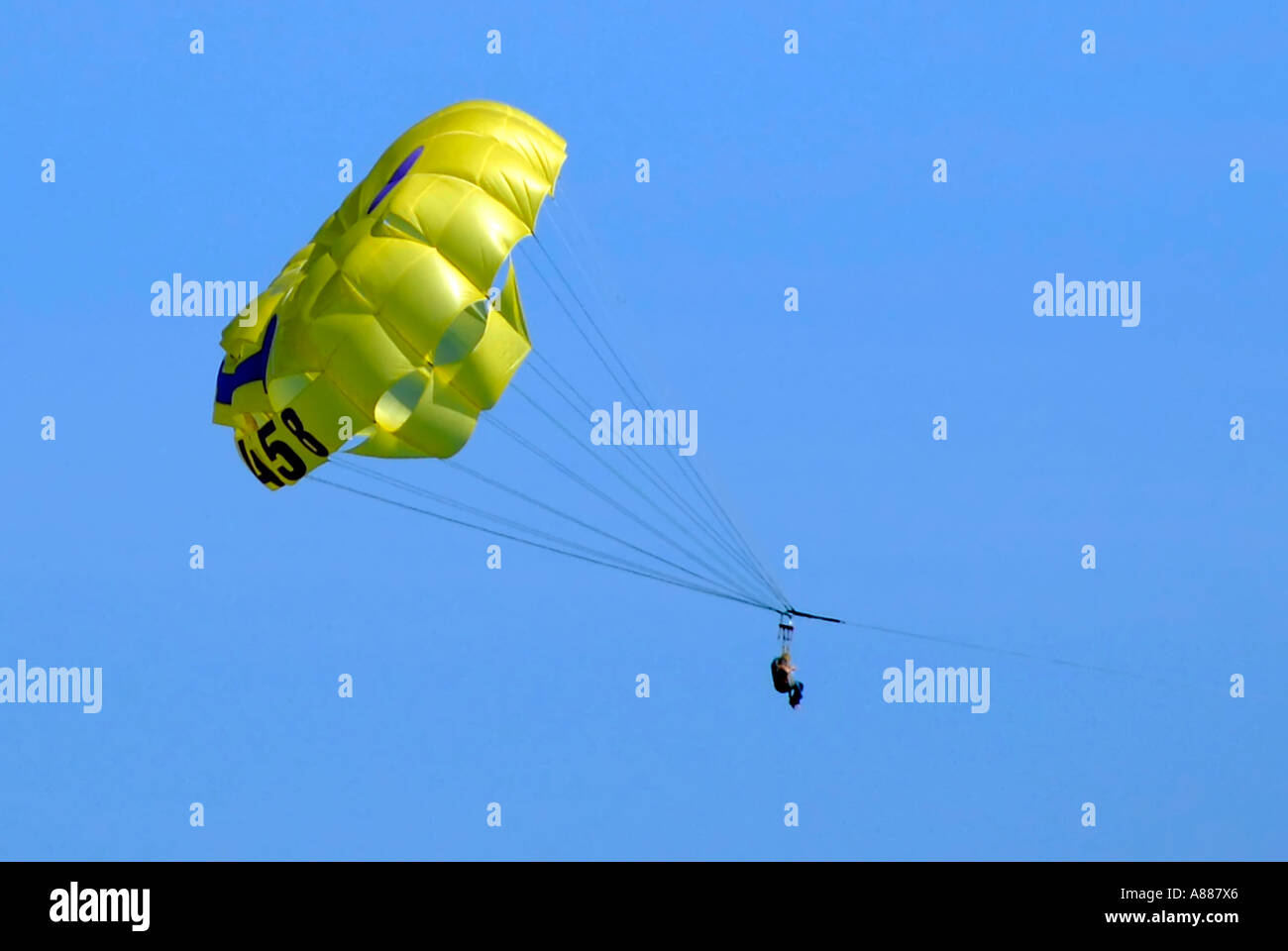Parasail parachute over the ocean waters of Daytona Beach Florida FL ...
