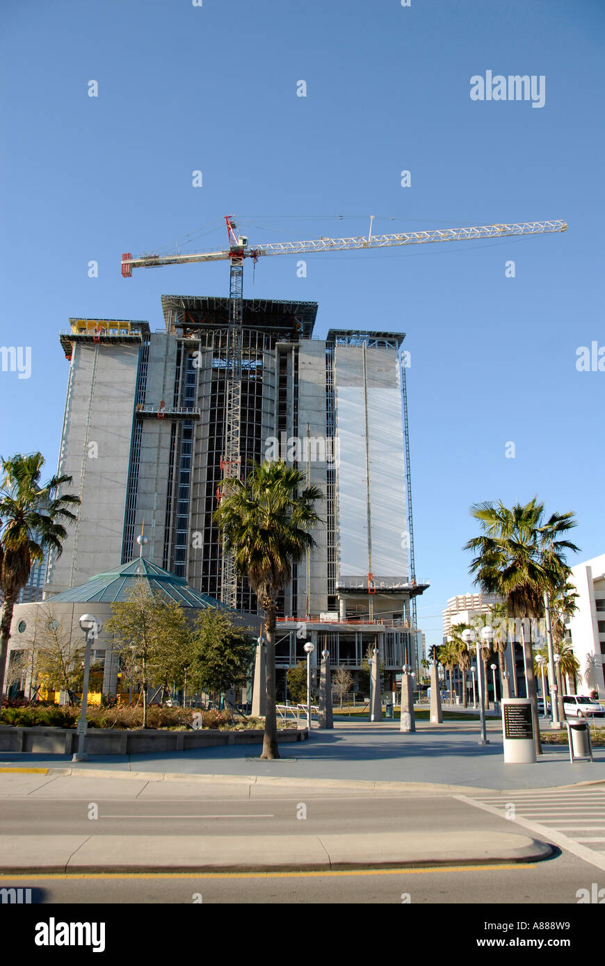 New high rise building construction in downtown Tampa Florida FL Stock ...