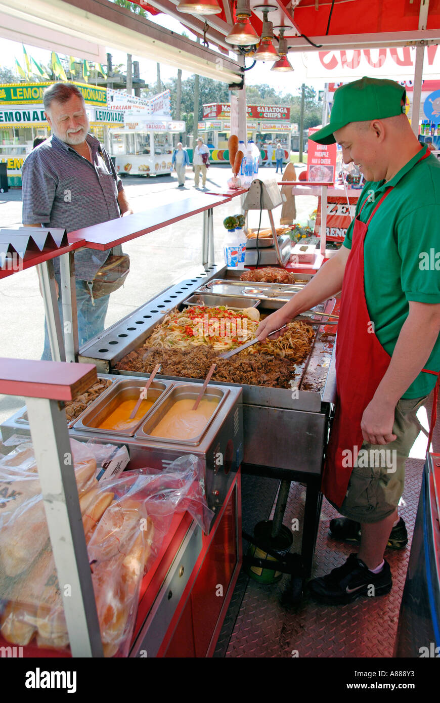Food eating establishments at the Florida State Fair Stock Photo - Alamy