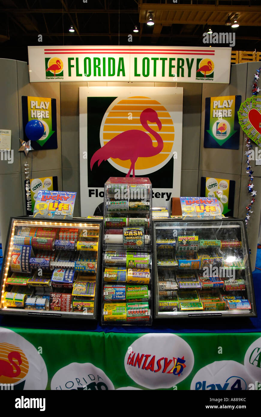 Florida lottery ticket outlet booth at the Florida State Fair Stock ...
