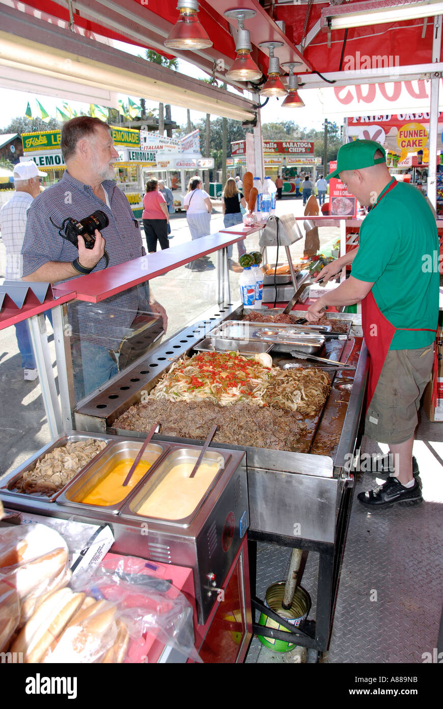 Food eating establishments at the Florida State Fair Stock Photo - Alamy
