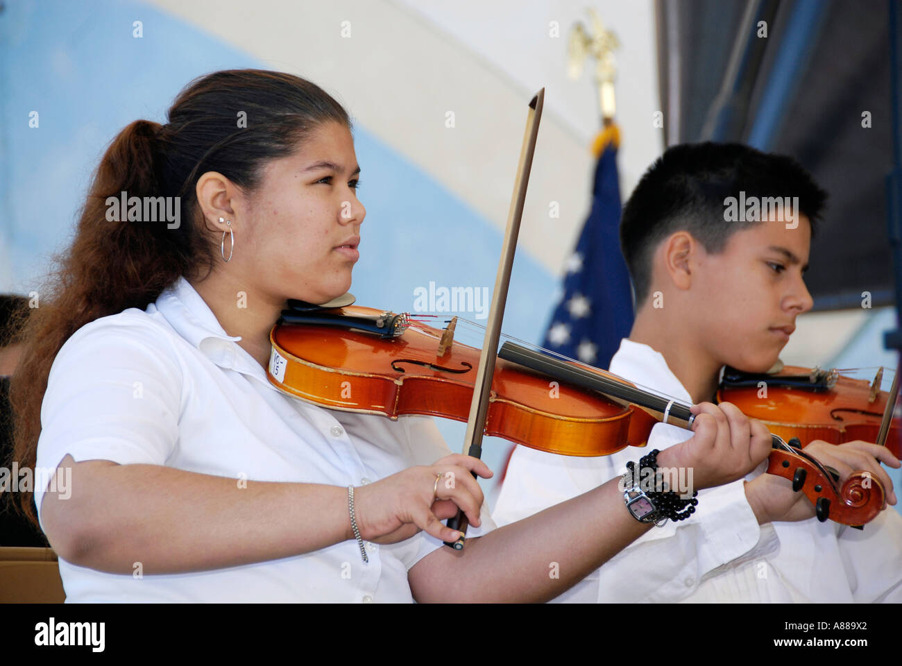 Middle School band plays music for patron to the Florida State Fair ...
