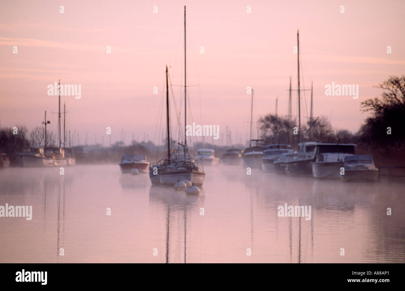 Sunrise on the River Frome at Wareham Dorset England Stock Photo - Alamy