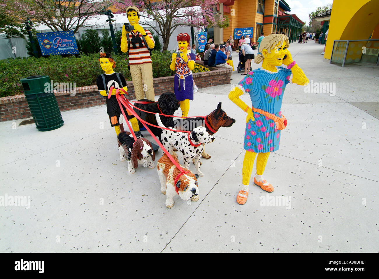 Lego Toy plastic block figures create at Disney Downtown Stock Photo ...