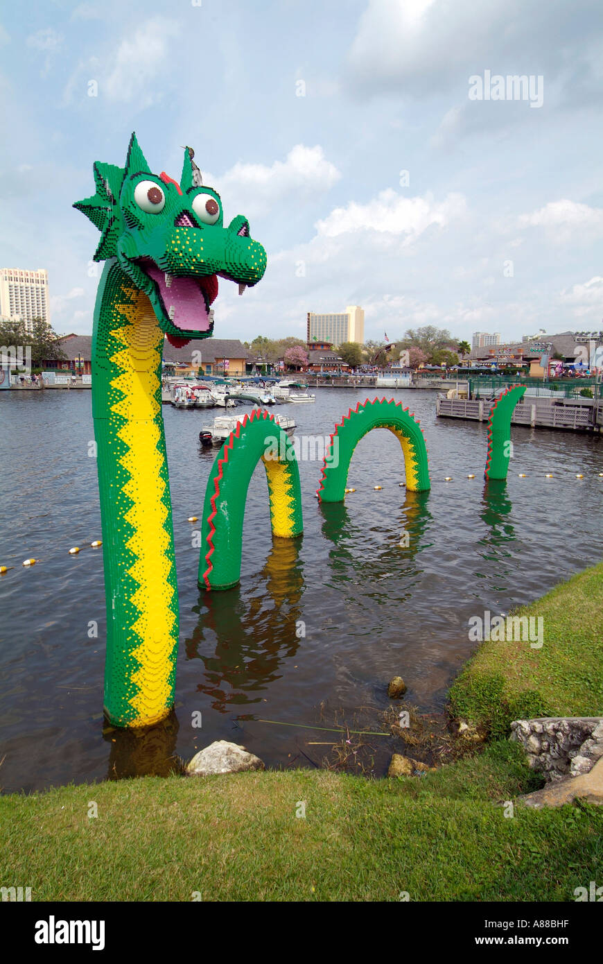 Lego Toy plastic block figures create at Disney Downtown Stock Photo ...