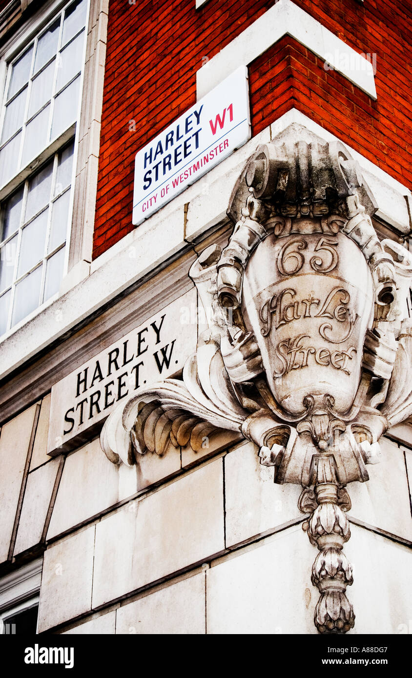 Street signs in Harley Street LONDON UK Stock Photo - Alamy