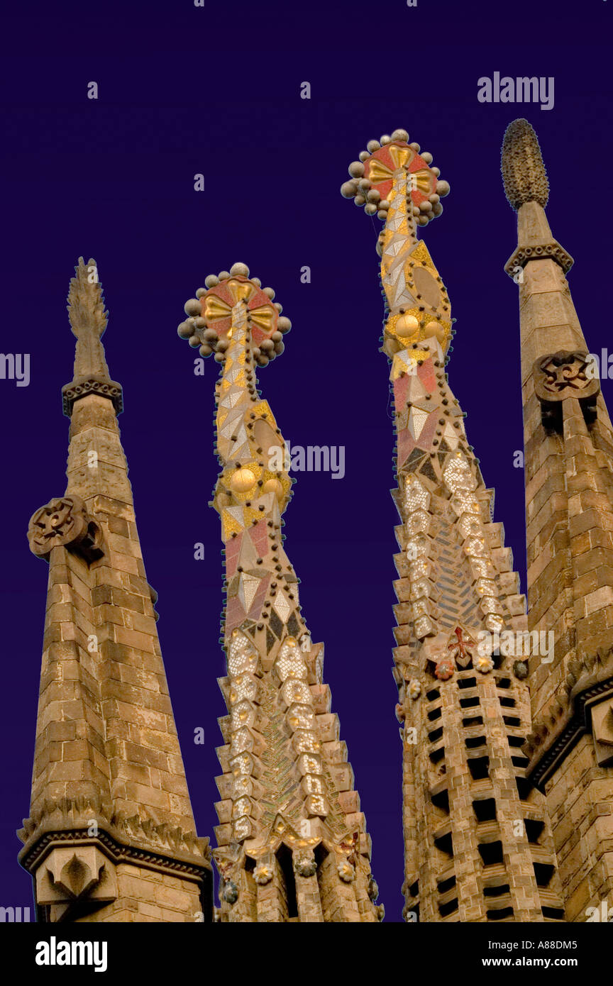 Spires of the Sagrada Familia BARCELONA Spain Stock Photo - Alamy