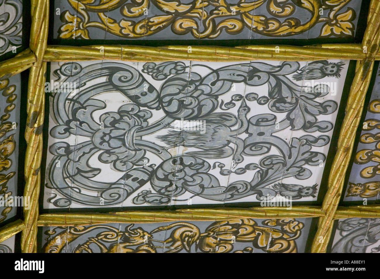 the Graduation Hall, hand painted ceiling,16th Century, of Coimbra ...