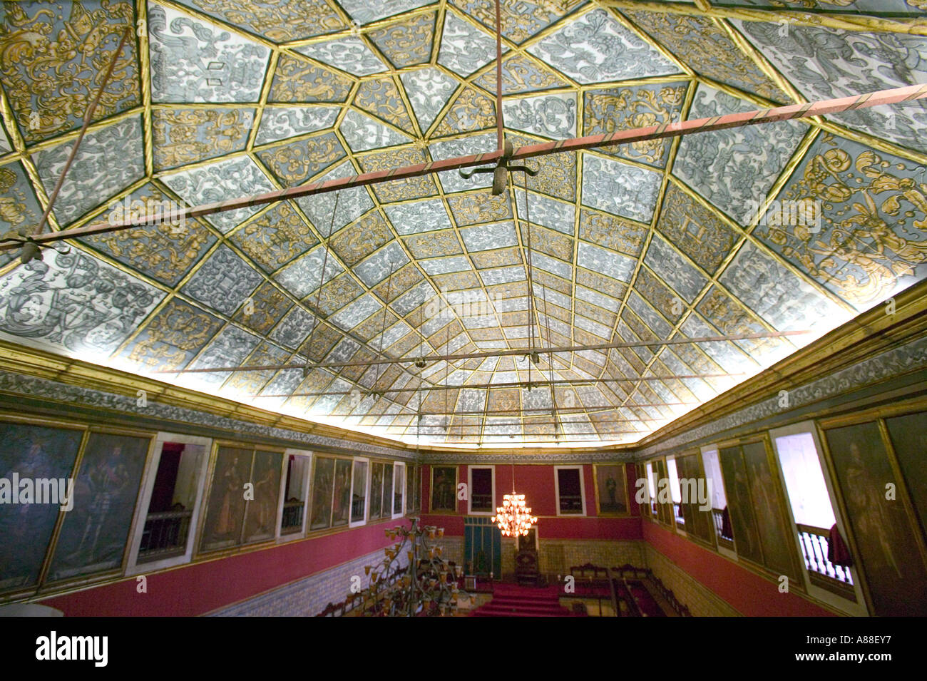 the Graduation Hall, 16th Century, of Coimbra university, Portugal ...