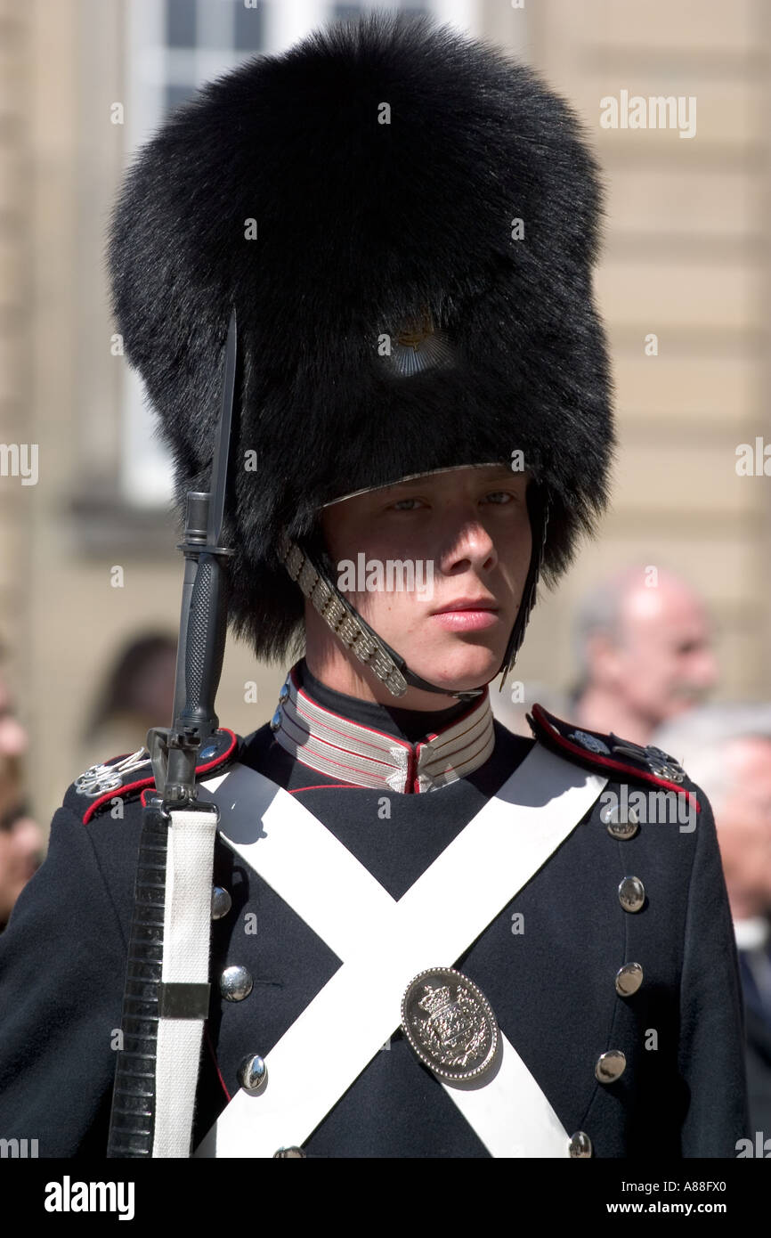 Denmark, Copenhagen, 10.04.2004. Royal Guard in front of the ...
