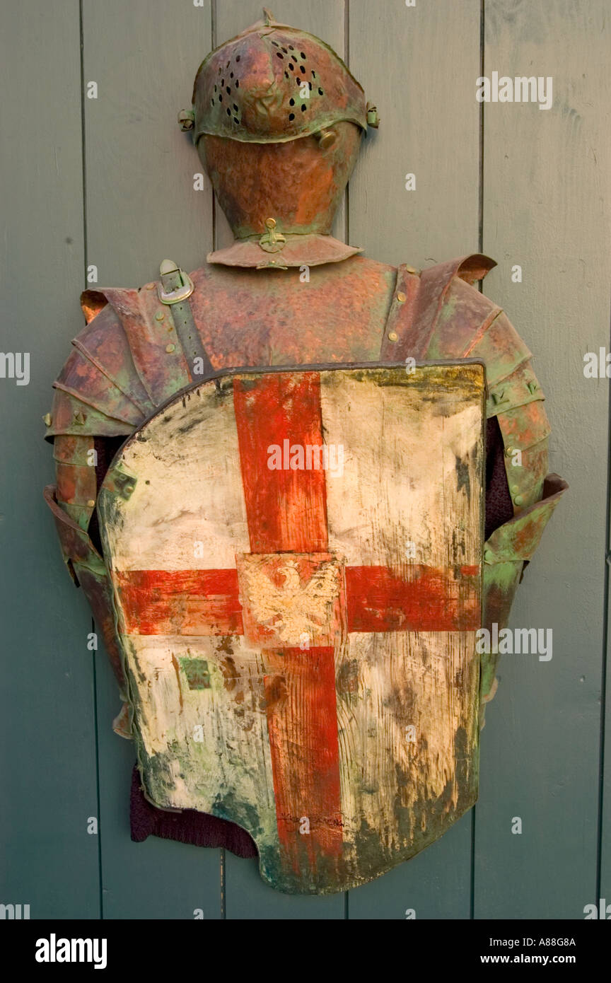 Polish Knight Armour with shield featuring a red cross and white eagle ...