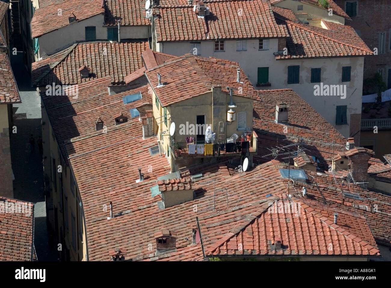 Tiled Roofs Lucca Italy Stock Photo - Alamy