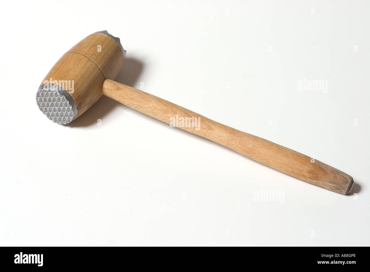 Wooden mallet on white background Stock Photo - Alamy