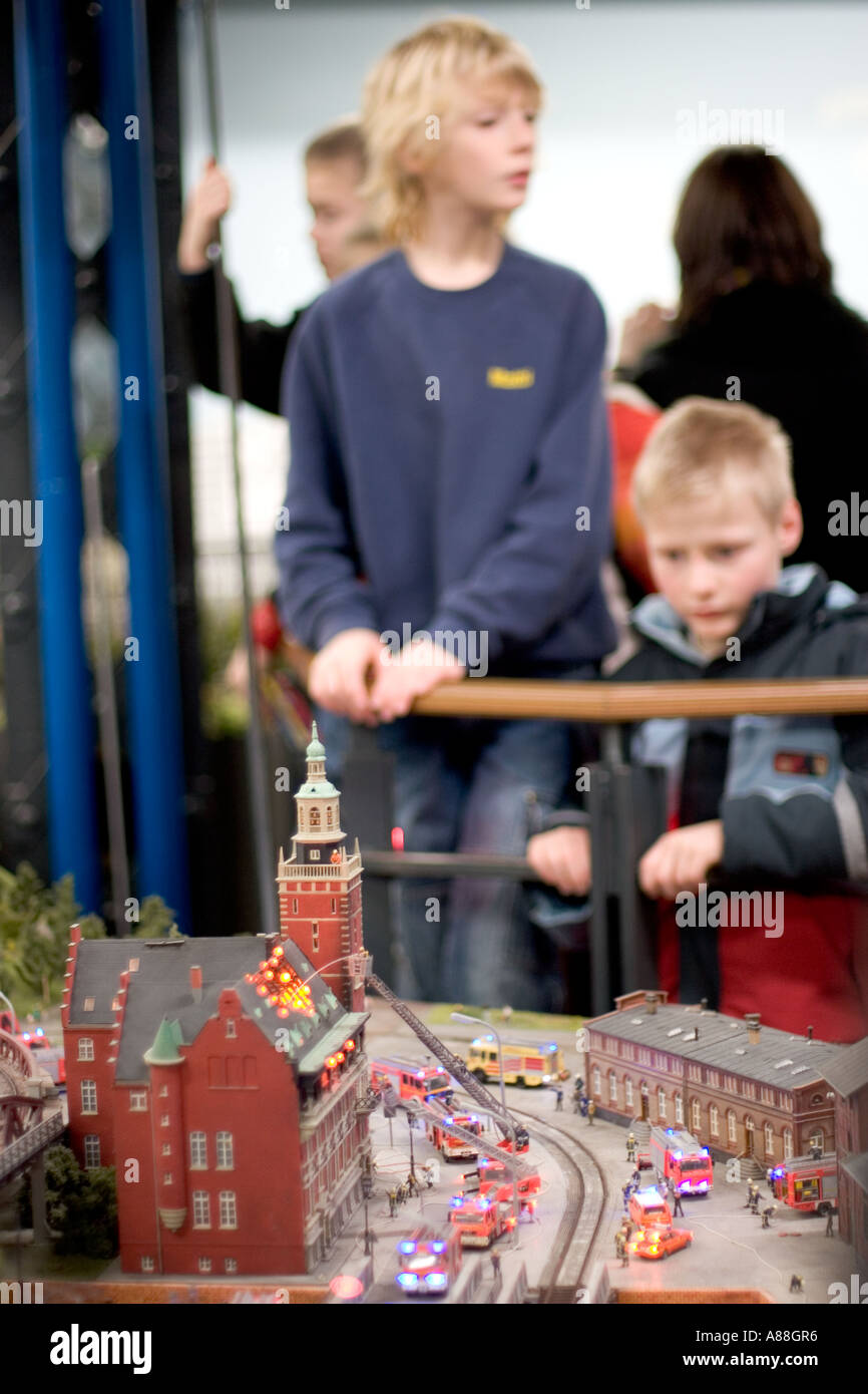 Germany, Hamburg, 22.01.2006. Model railroad layout Miniature ...