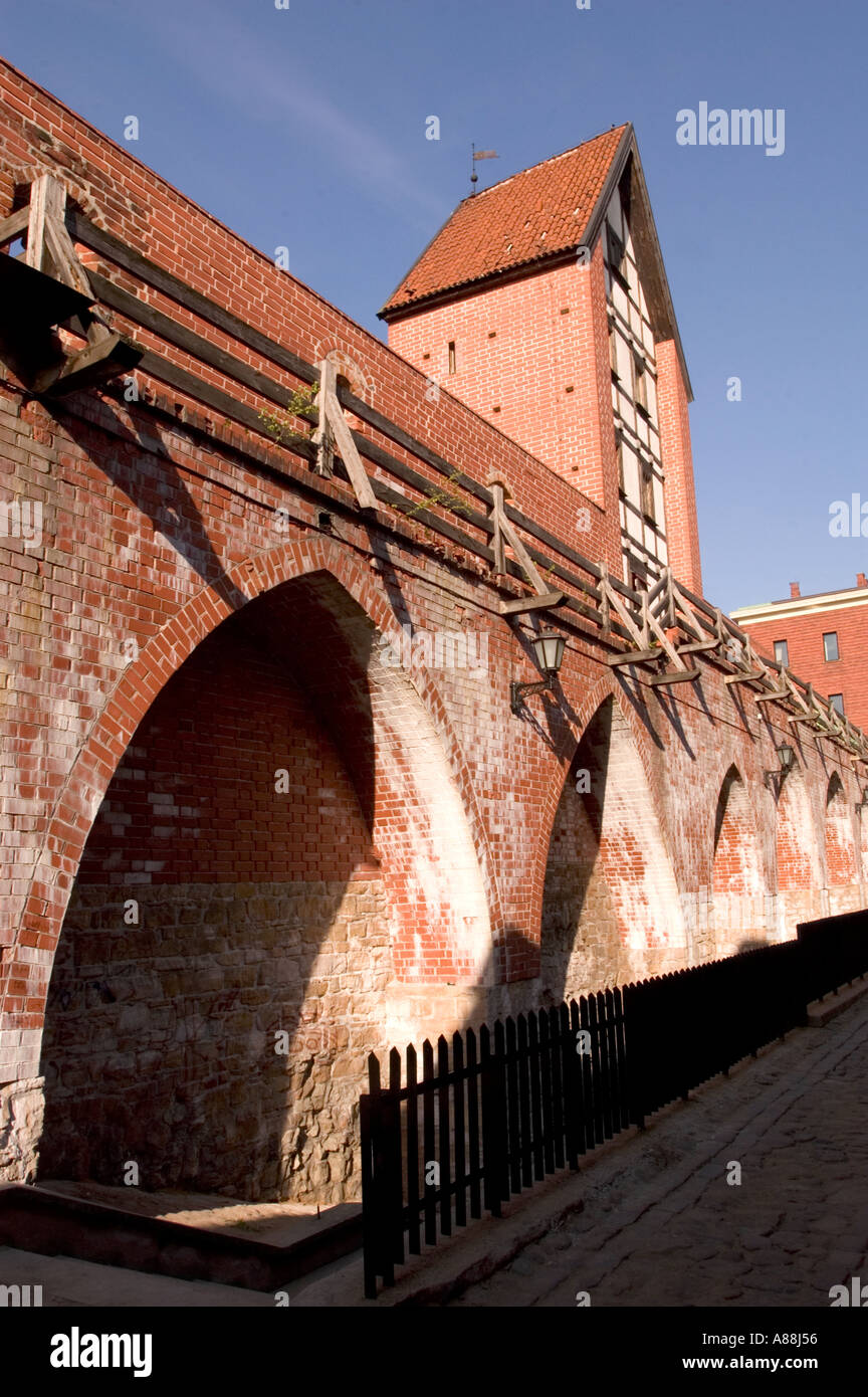 Hanseatic era red brick city walls in Riga, Latvia, featuring historic ...
