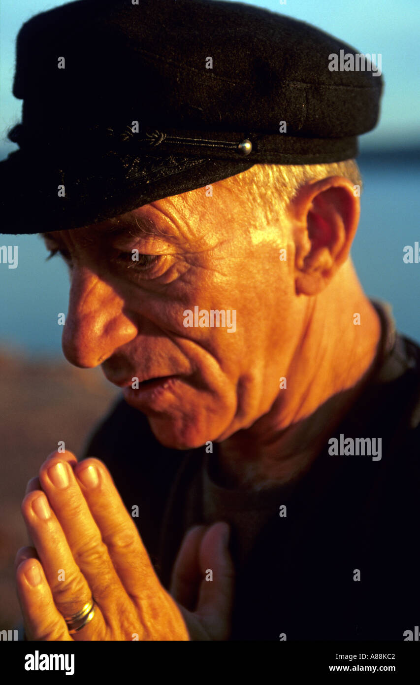 greece greek faces portrait of a man dancing Stock Photo - Alamy