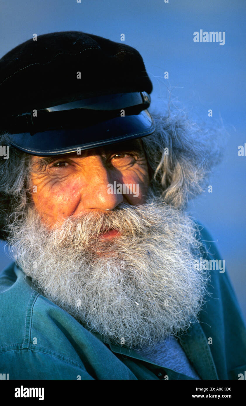 greece greek faces a greek man with sailors hat Stock Photo - Alamy