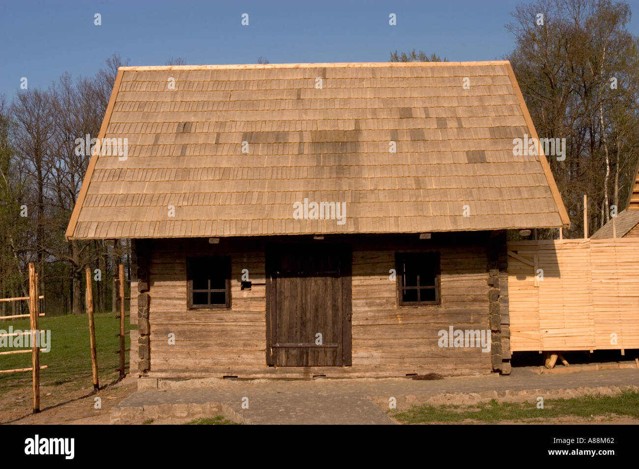 Old traditional building in Lithuania open air museum Stock Photo - Alamy